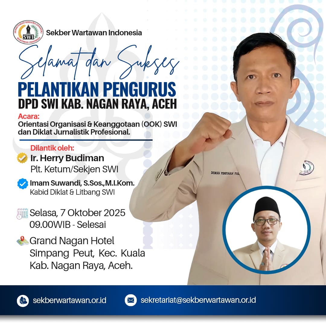 Plt Ketum SWI Lantik DPD SWI Nagan Raya, Aceh: Momentum Kebangkitan ...